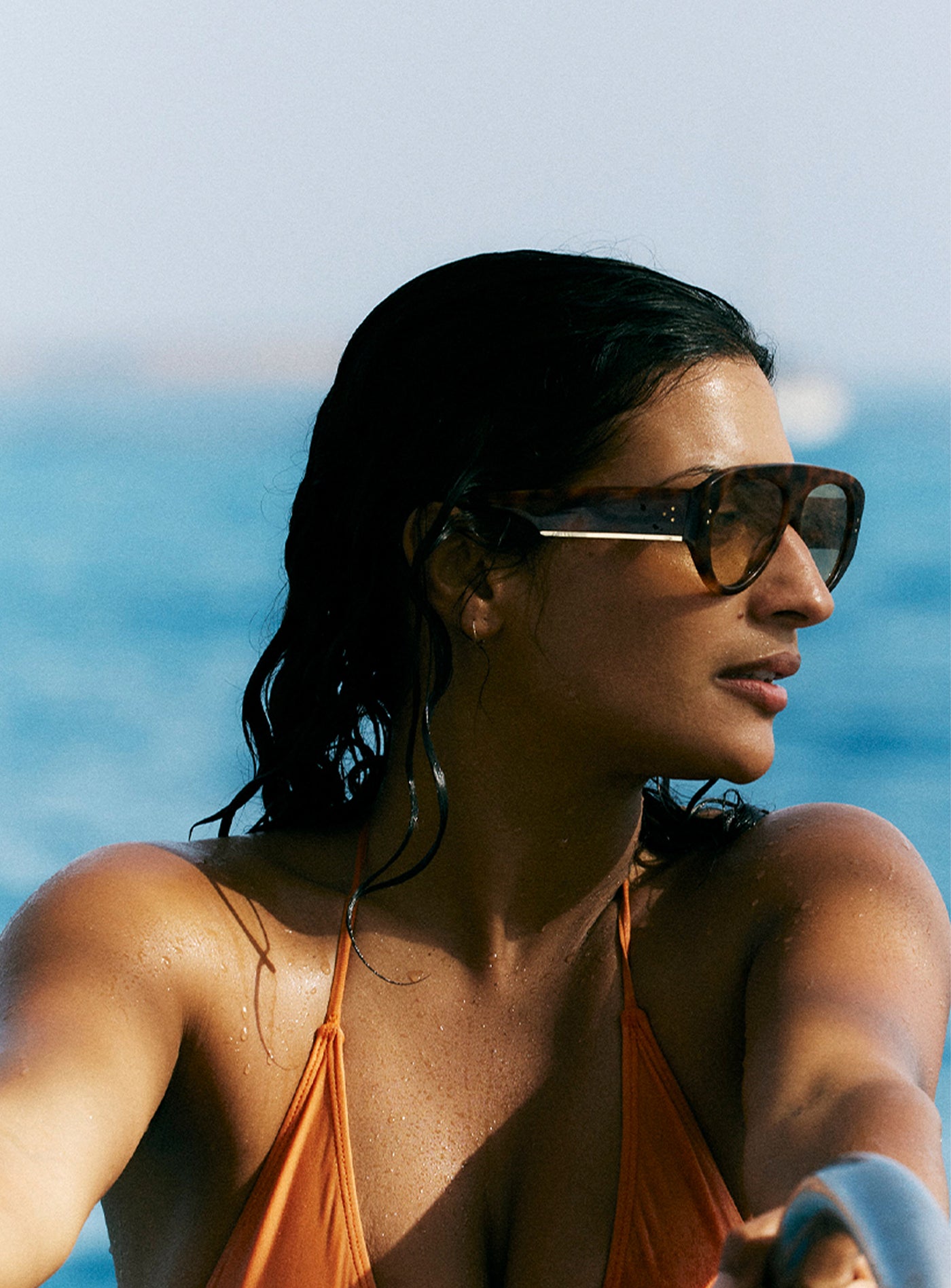 The Iva JF Colors Oval Women's Sunglasses in Orange | Jimmy Fairly US